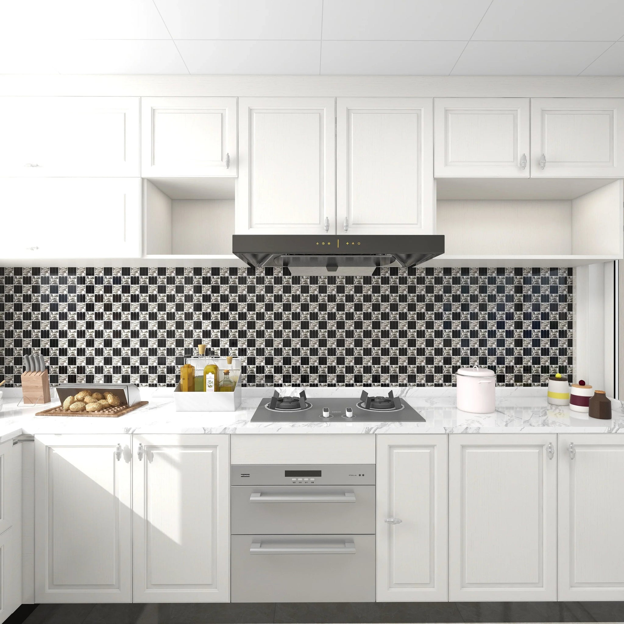 Checkerboard Midnight Metal Fusion Mosaic Tile – FOC Tile