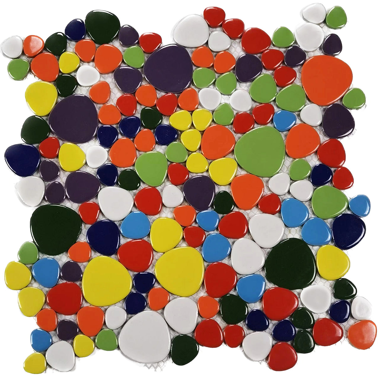 Multicolored Pebble Porcelain Mosaic Tile Backsplash Ideas FCCPT103 ...