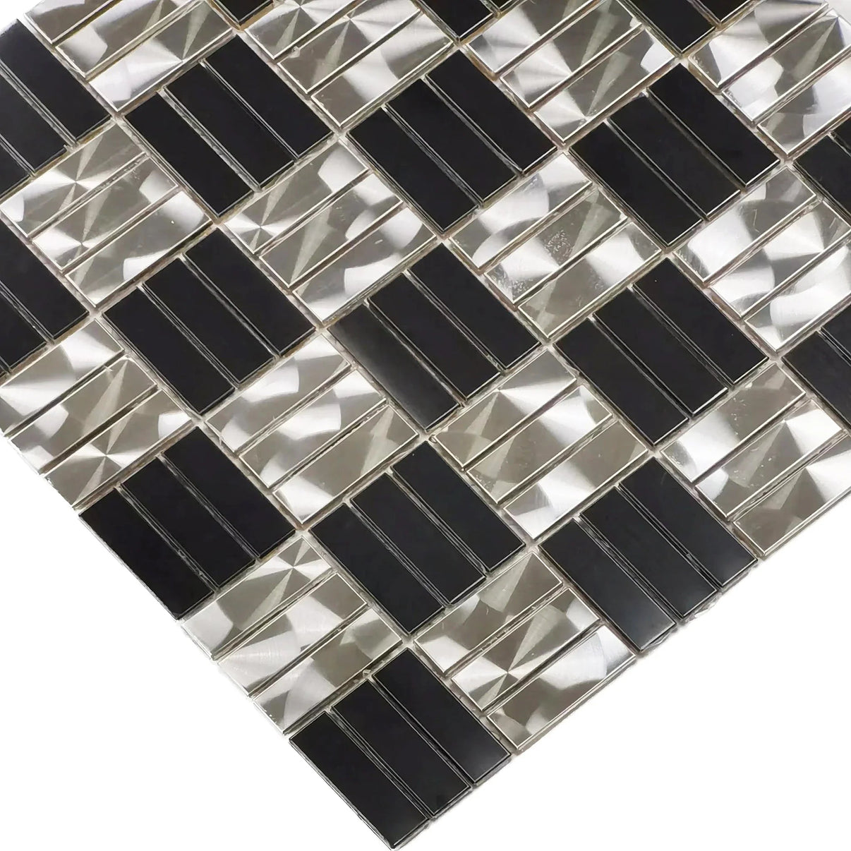 Checkerboard Midnight Metal Fusion Mosaic Tile – FOC Tile