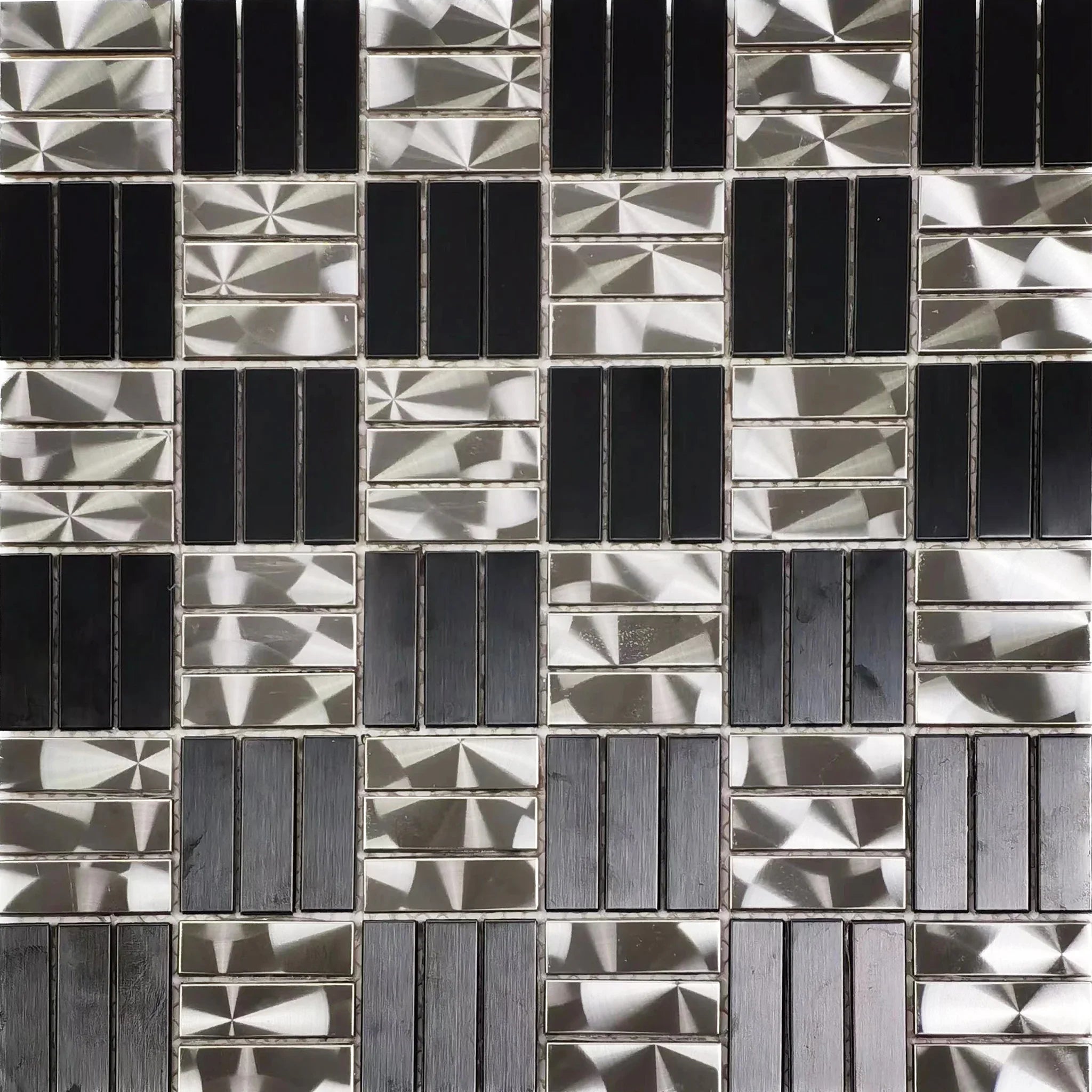 Checkerboard Midnight Metal Fusion Mosaic Tile – FOC Tile